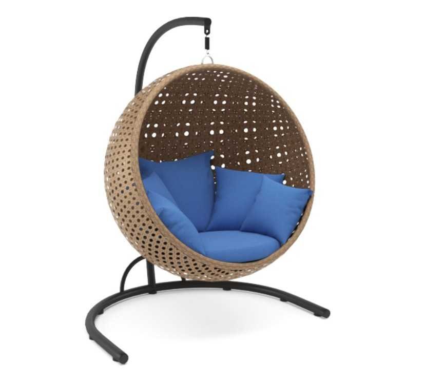 Egg shape single seater spider net Outdoor swing with stand - Omg Furniture