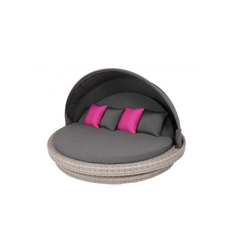 Round shape outdoor sun bed with canopy - Omg Furniture
