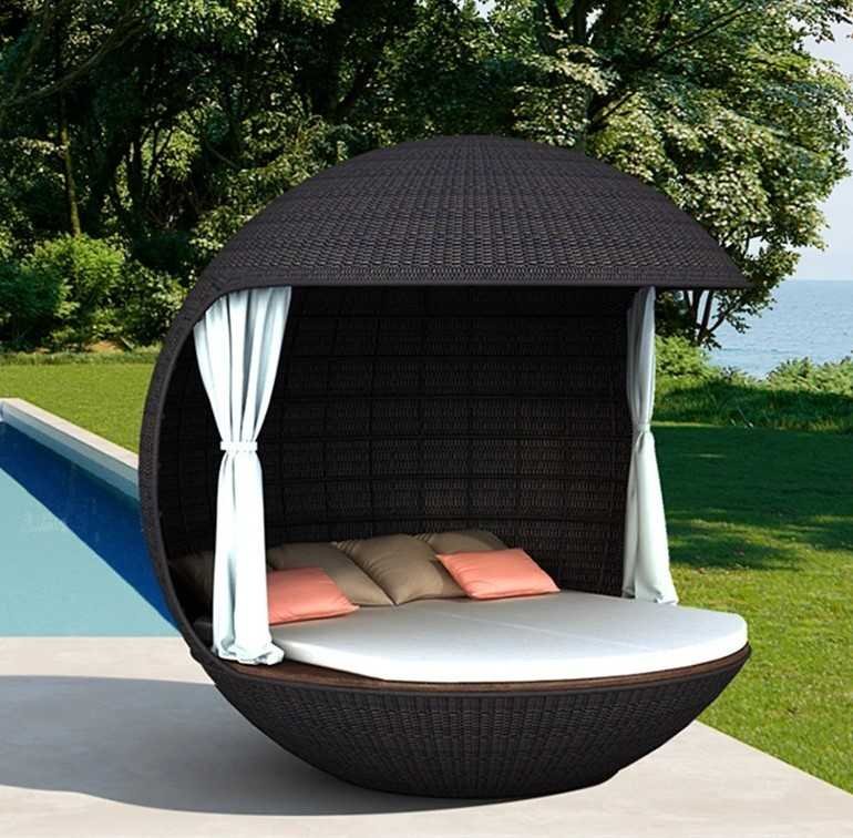 Round shape outdoor sun bed - Omg Furniture