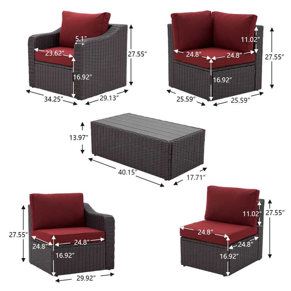 Seven seater rattan seating with center table - Omg Furniture