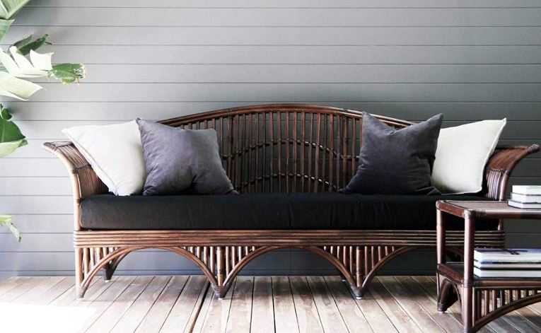 Three seater cane sofa set with side table - Omg Furniture