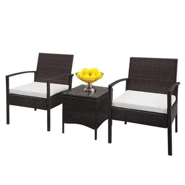 Two seater Outdoor chair with glass top centre table - Omg Furniture