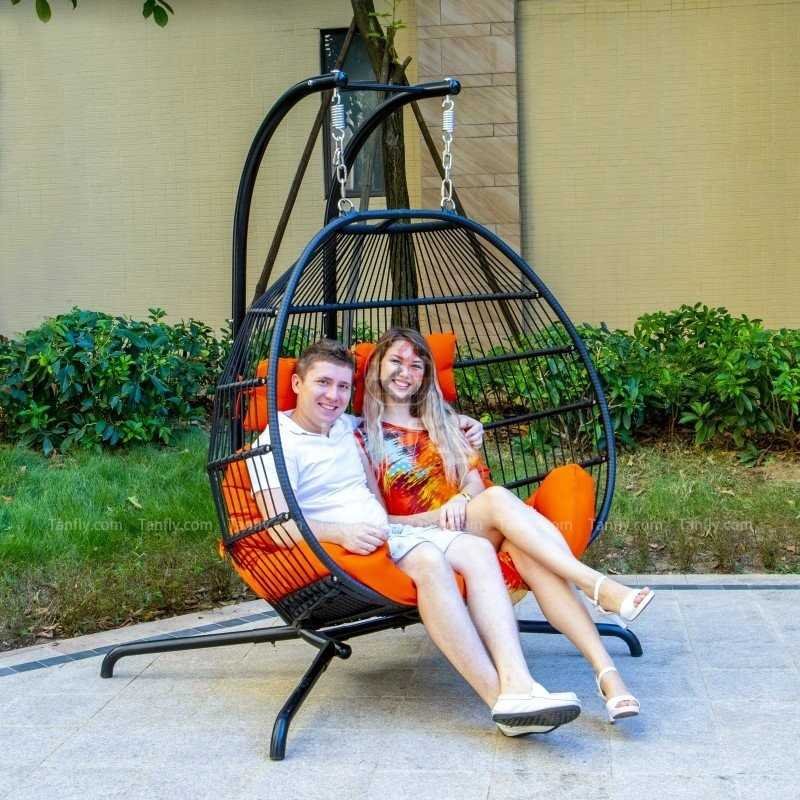 Two seater outdoor swing with stand - Omg Furniture
