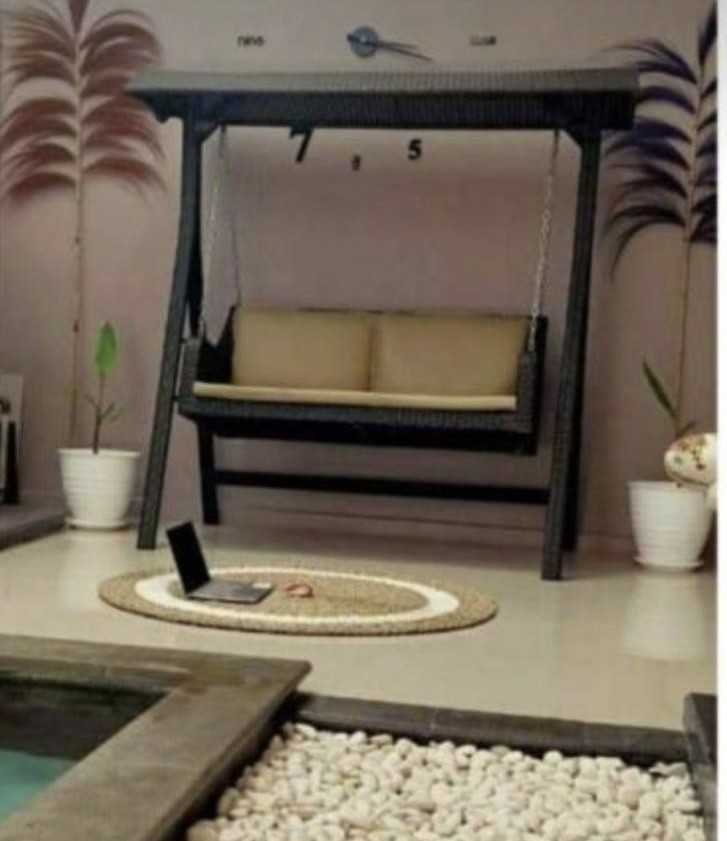 Two seater outdoor swing with stand & roof top - Omg Furniture